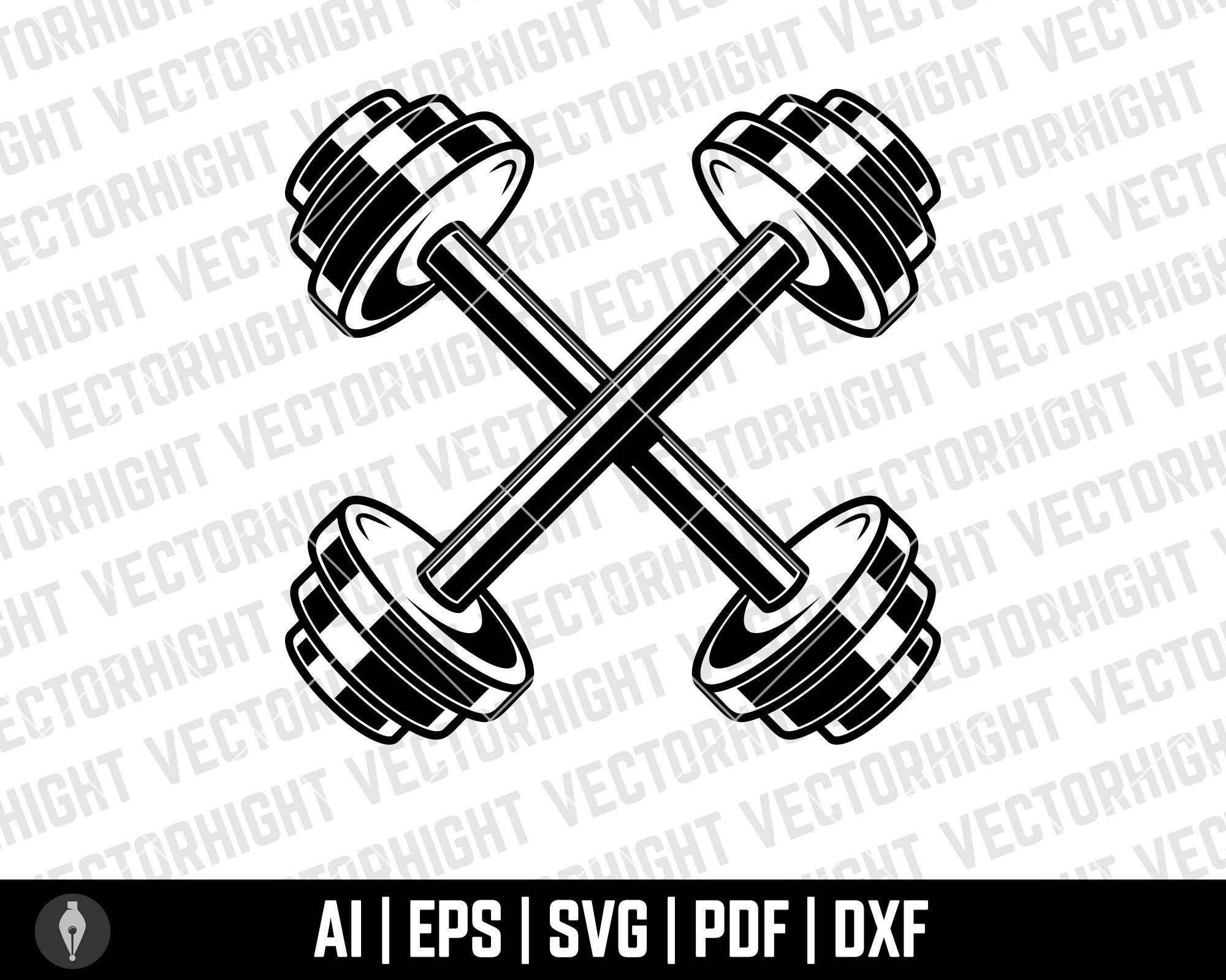 Fitness Dumbbell Weight SVG, Dumbbell Shape Ai, Eps, Pdf, Dxf. Weight ...