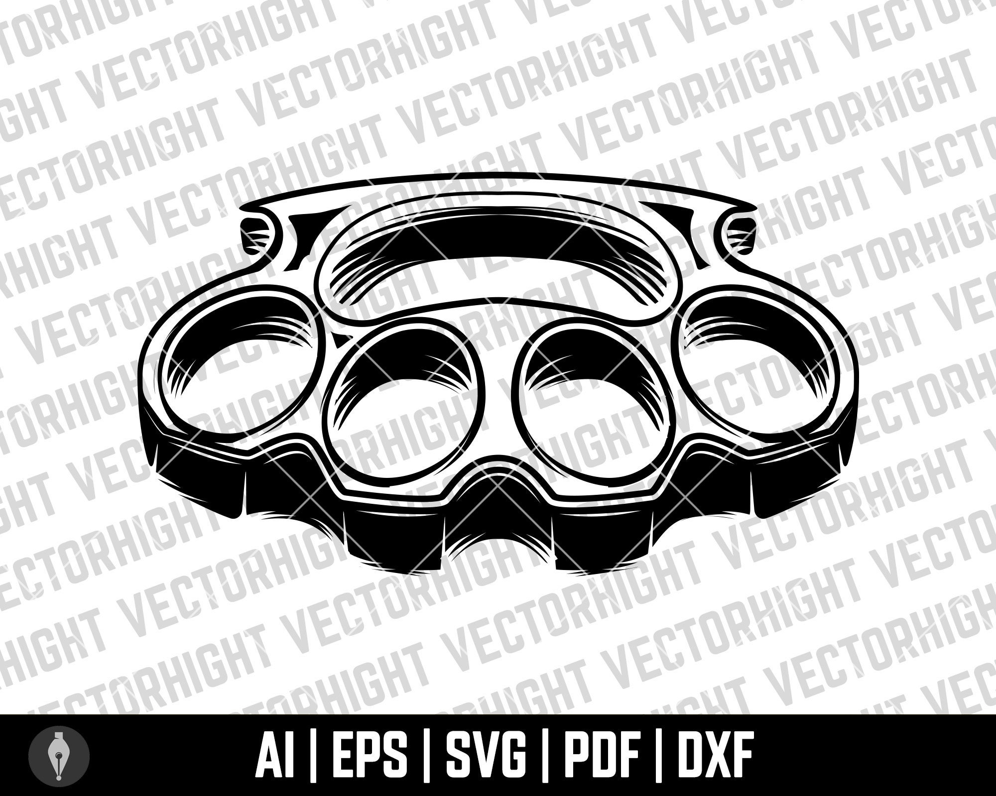 Illustration of Brass Knuckles Retro Brass Knuckles Svg Eps | Etsy