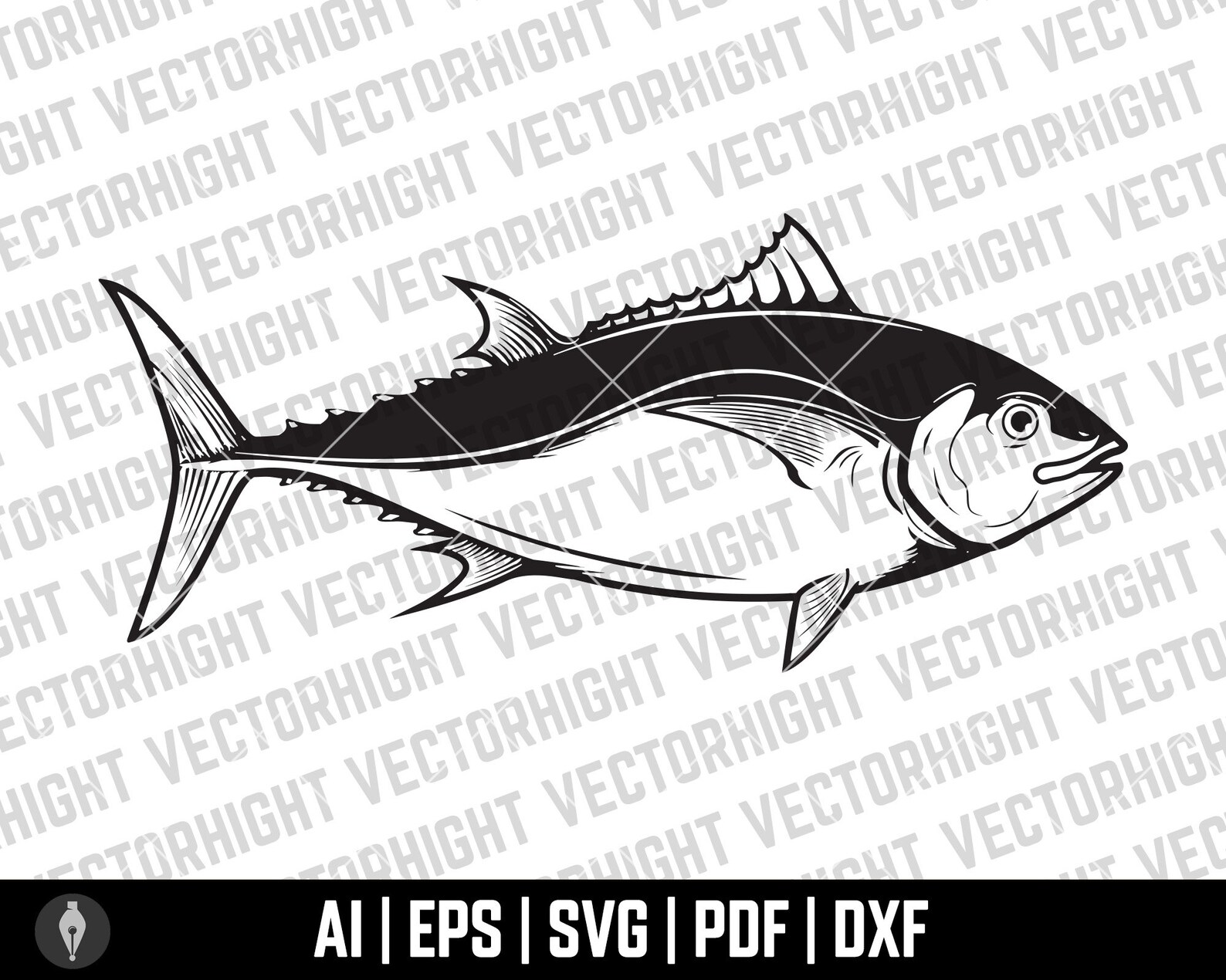 Tuna fish Clipart Tuna Fish Svg Ai Eps Pdf dxf. bluefin | Etsy