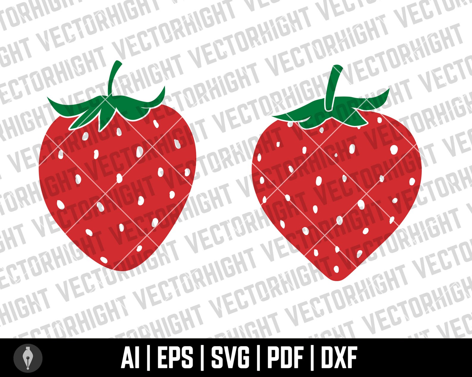 Strawberry Clipart SVG Strawberries Shape Ai Eps Pdf Dxf. | Etsy