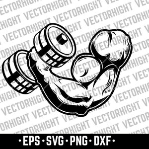Fitness Dumbbell Weight SVG, Barbell Shape Ai, Eps, Pdf, Dxf. Weight ...