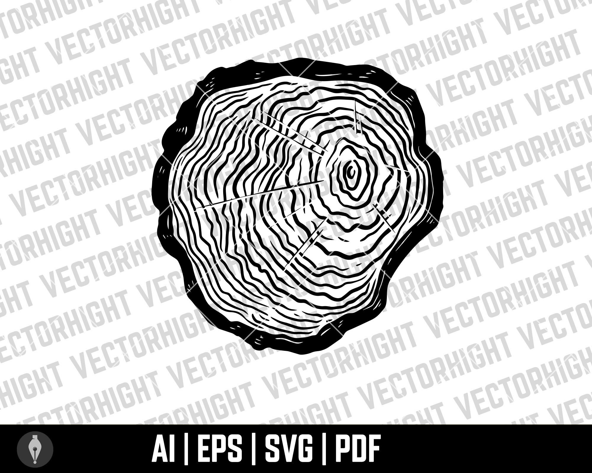 Wood Slices SVG Cutting Wood Shape Ai Eps Pdf. Wooden Rings - Etsy