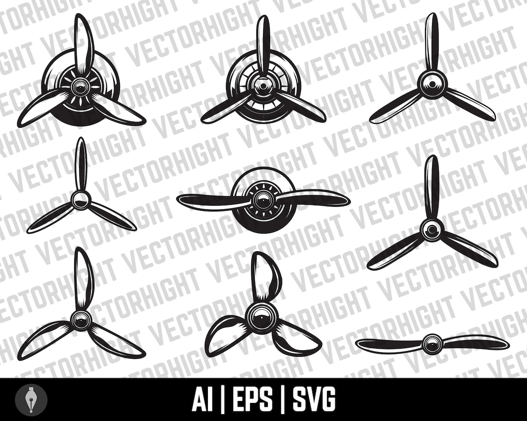 Airplane Propellers Vector, Airplane Propeller Svg, Aviation Propeller ...