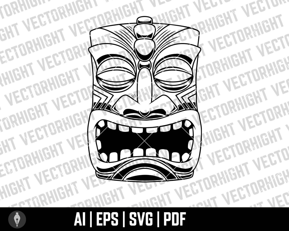 Tiki Idol Tiki Wooden Statue Svg Eps Ai Pdf Hawaiian Tiki - Etsy