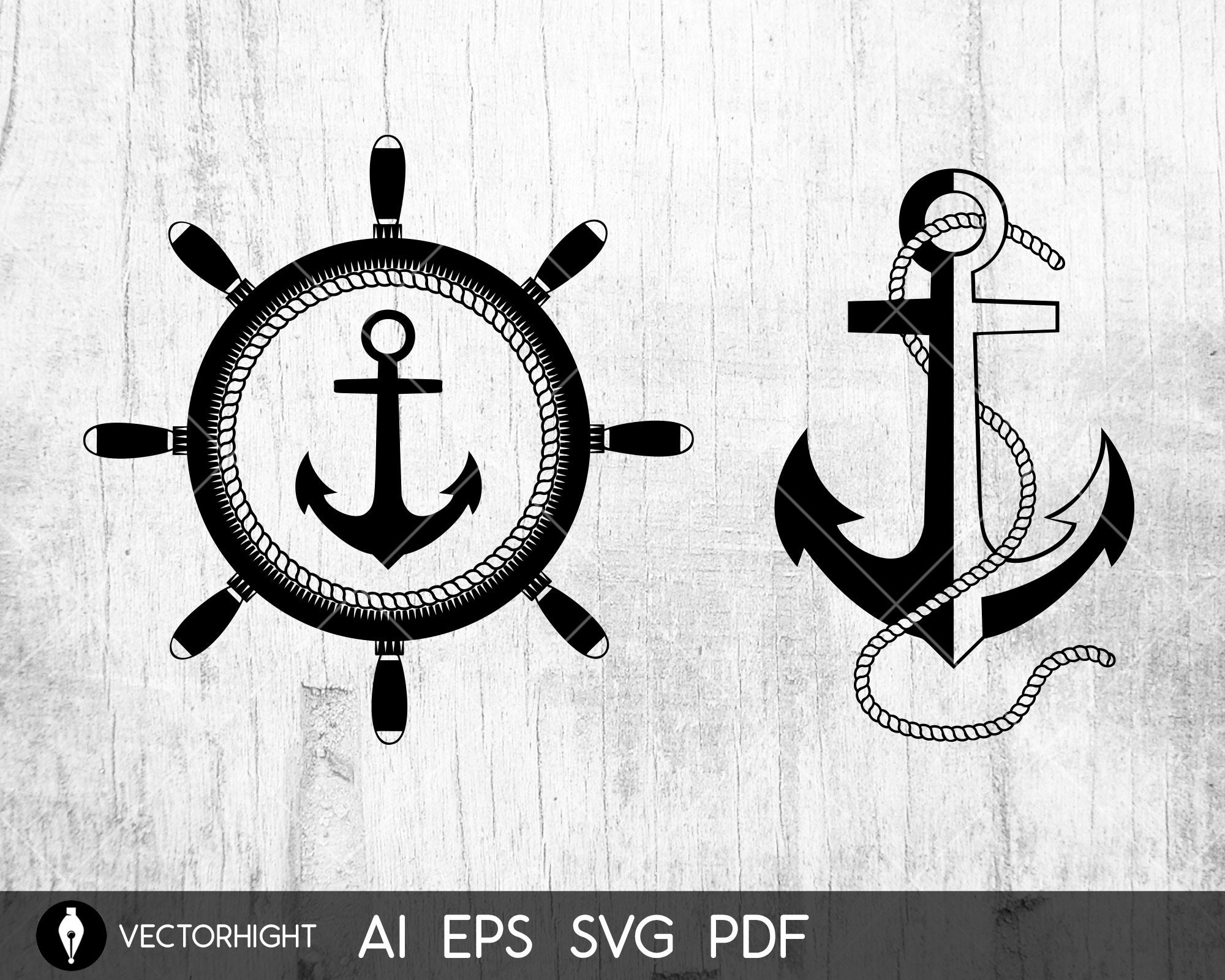 Set of Anchor Illustrations Pdf. Anchor SVG, AI, EPS. Retro Anchors ...