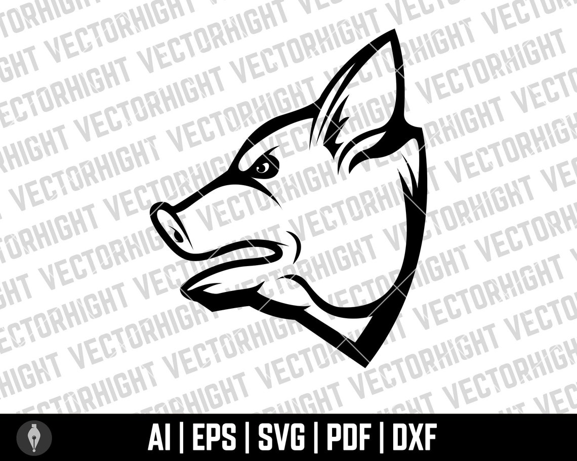 Pig Head Pork Head Shape SVG Ai Eps Pdf Dxf. Boar Head | Etsy