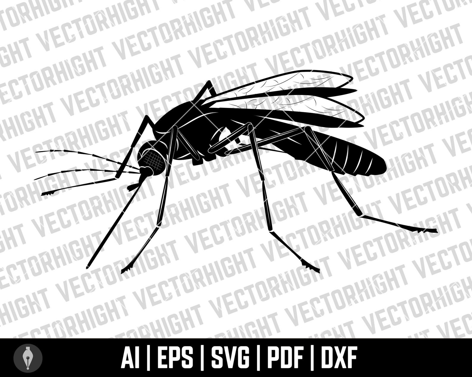 Mosquito SVG Mosquito Shape Ai Eps Pdf dxf. Mosquito | Etsy