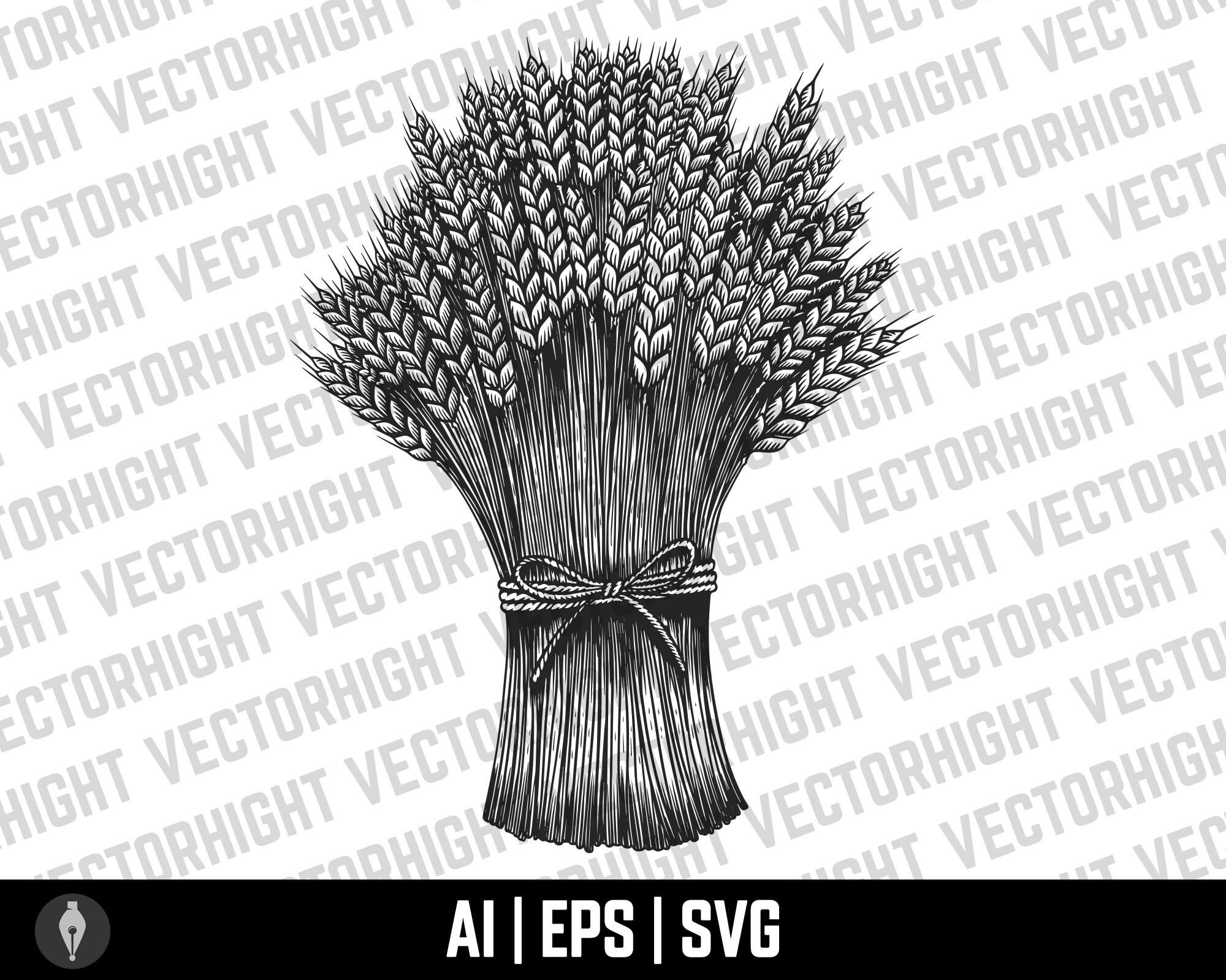 Sheaf of Wheat Vector, Spikelet of Wheat EPS, AI, SVG, Wheat Vector ...
