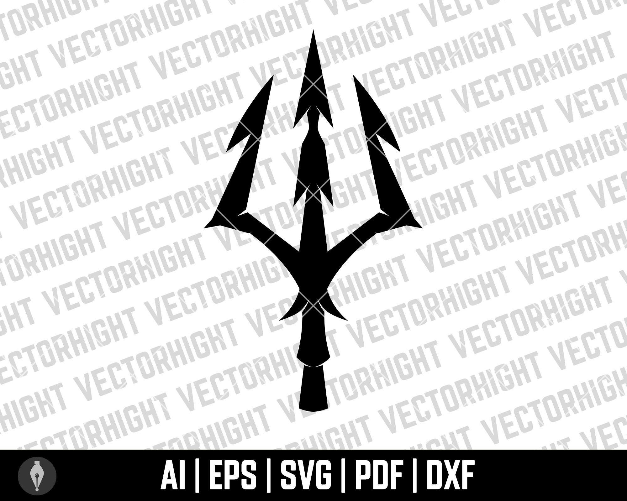 Trident Clipart SVG Neptune Trident Shape Ai Eps Pdf Dxf. | Etsy