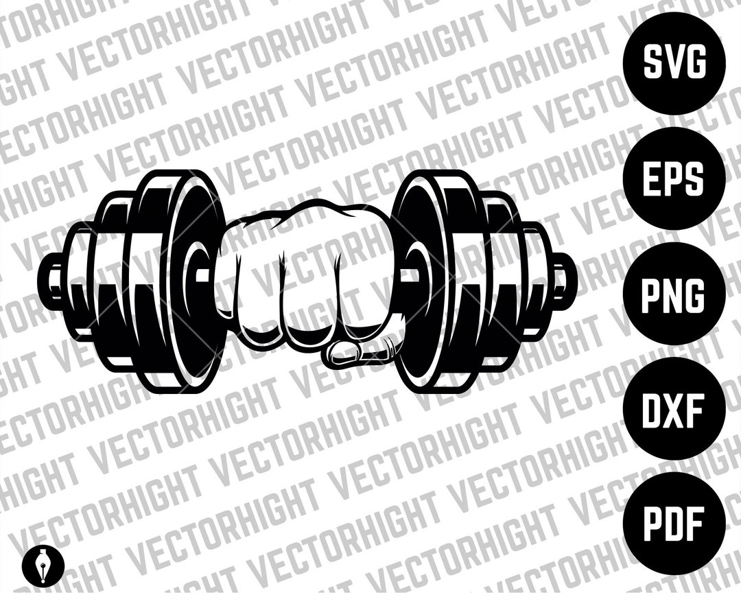 Fitness Dumbbell Weight SVG Barbell Shape Ai Eps Pdf Dxf. - Etsy