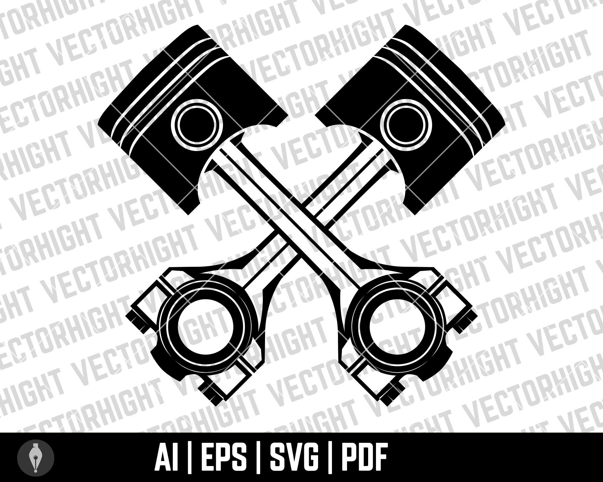 Piston, Car Piston Shape SVG, Ai, Eps, Pdf. Piston Cricut Files Digital ...