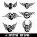 Winged Wheel Bundle Svg, Winged Wheels Shape SVG. Winged Wheel Logo ...