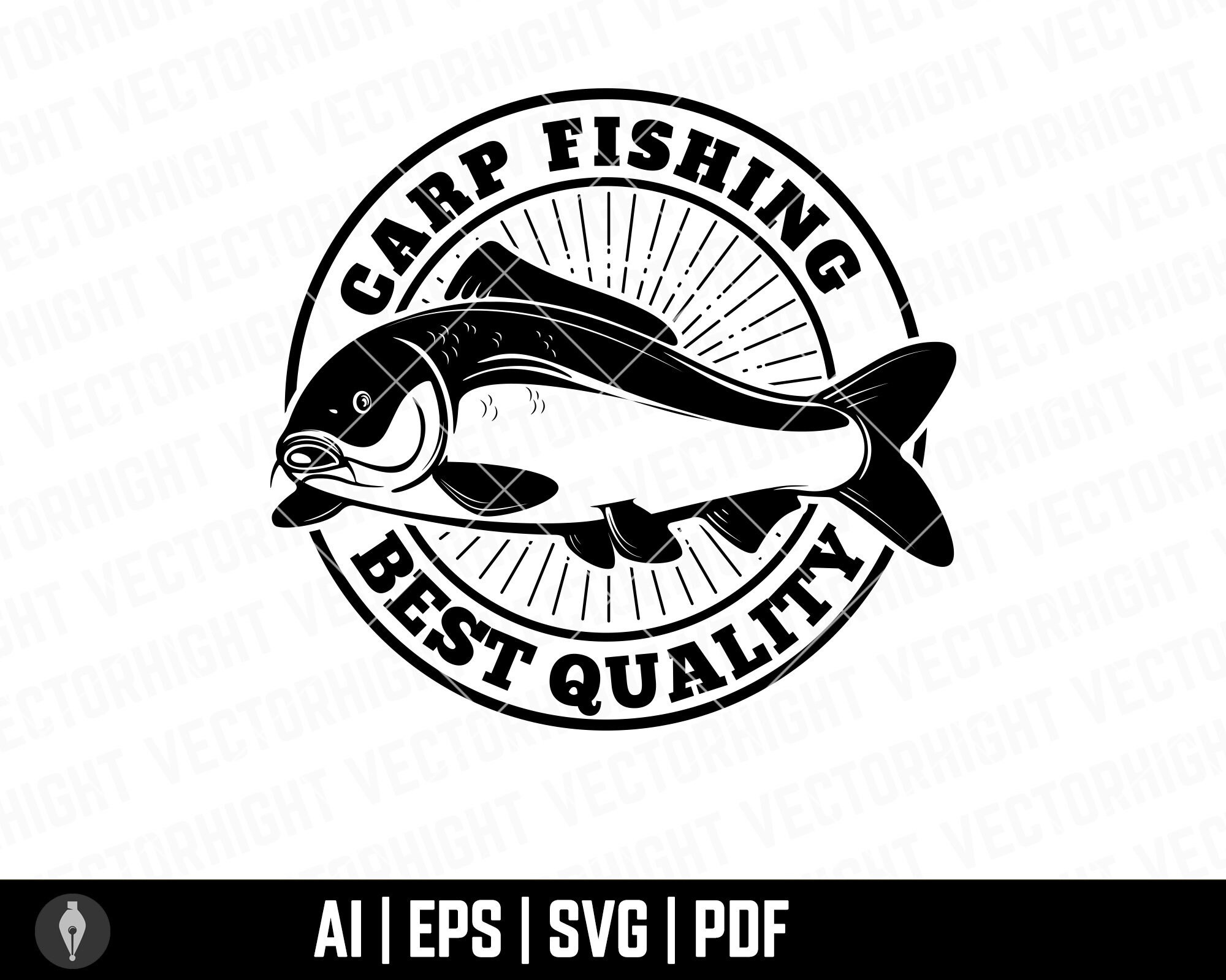 Carp Fishing Emblems. Carp Fish EPS. Carp Fishing SVG. Carp Fish Vector ...