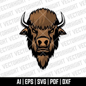 Buffalo head Bison Head Svg Ai Eps Pdf dxf. American | Etsy