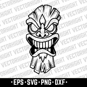 Tiki Idol, Tiki Wooden Statue Svg, Eps, Png, DXF, Hawaiian Tiki Digital ...