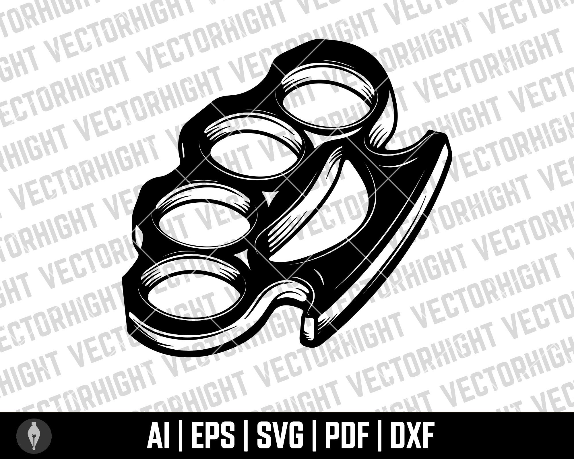 Illustration of Brass Knuckles Retro Brass Knuckles Svg Eps | Etsy