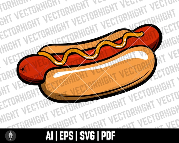 Hot Dog Hot Dog Ai Eps Pdf. Fast Food Sausage Hot Dog - Etsy