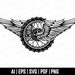 Winged Wheel Bundle Svg, Winged Wheels Shape SVG. Winged Wheel Logo ...