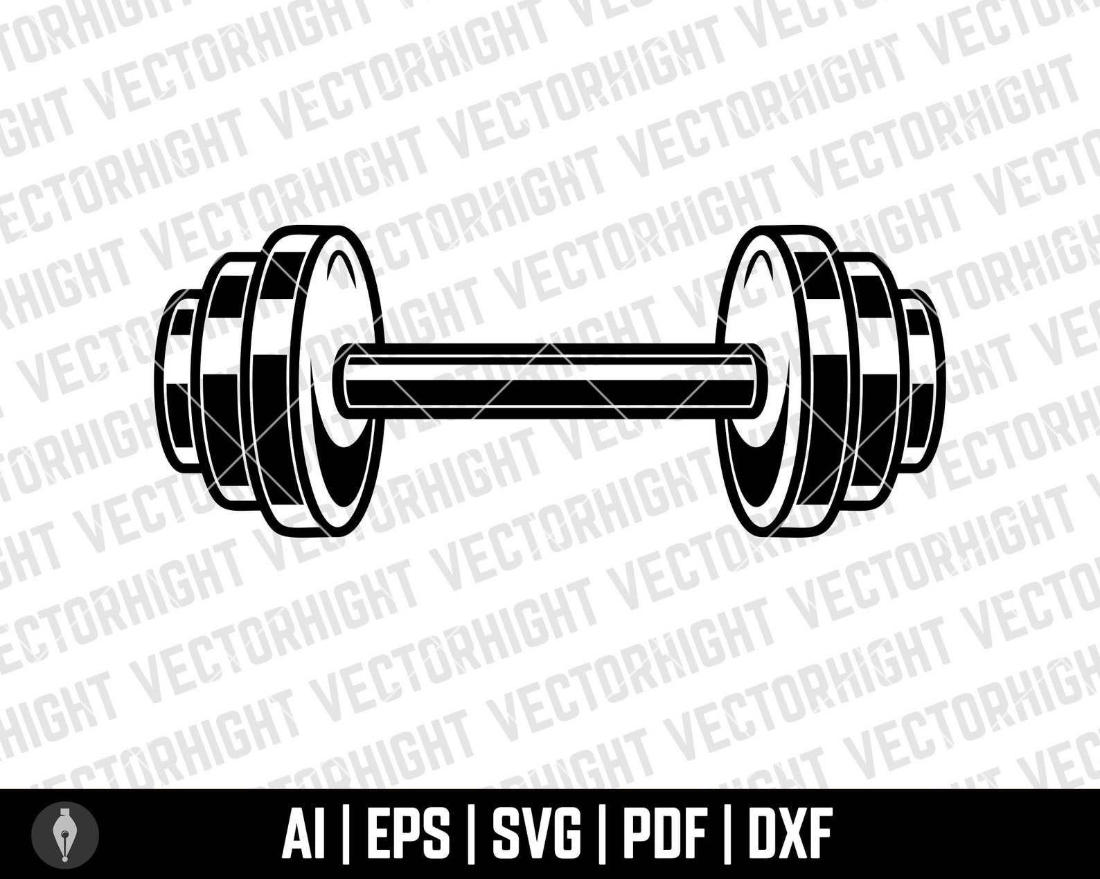 Fitness Dumbbell Weight SVG Dumbbell Shape Ai Eps Pdf Dxf. - Etsy