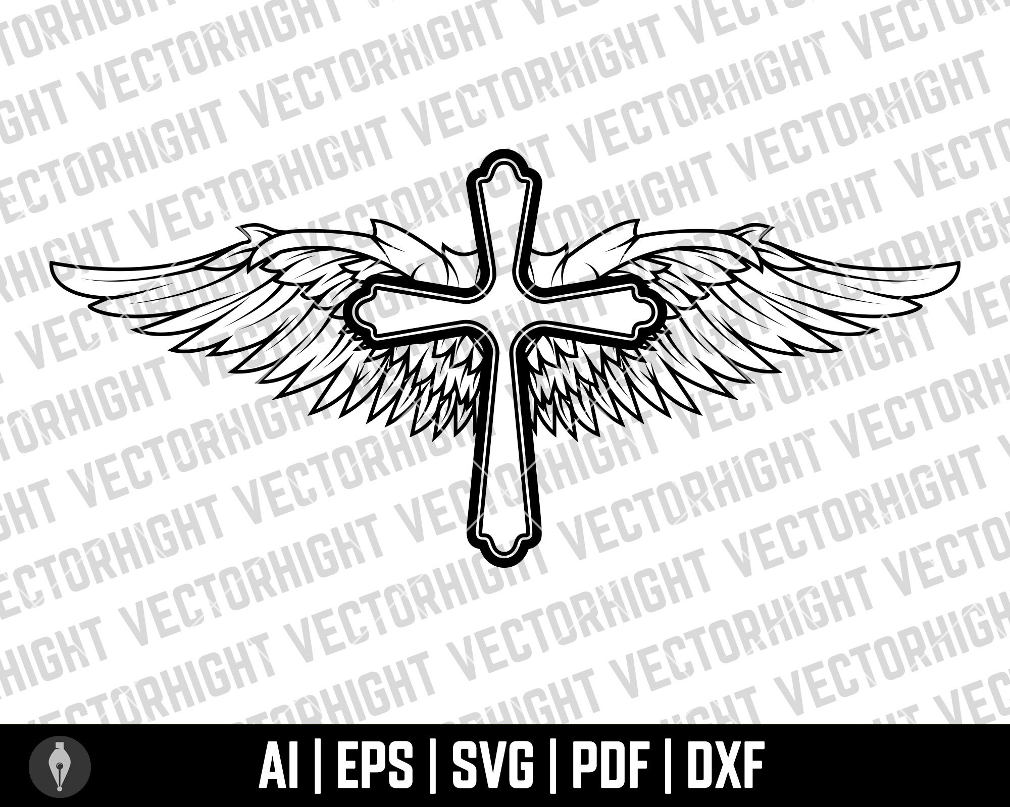 Cruz Alada SVG, Cruz Con Alas Ai, Eps, Pdf, Dxf. Descarga de archivos ...