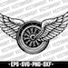 Wheels DXF, Winged Wheel SVG Cricut, Motorcycle SVG File, Png, Wheels ...