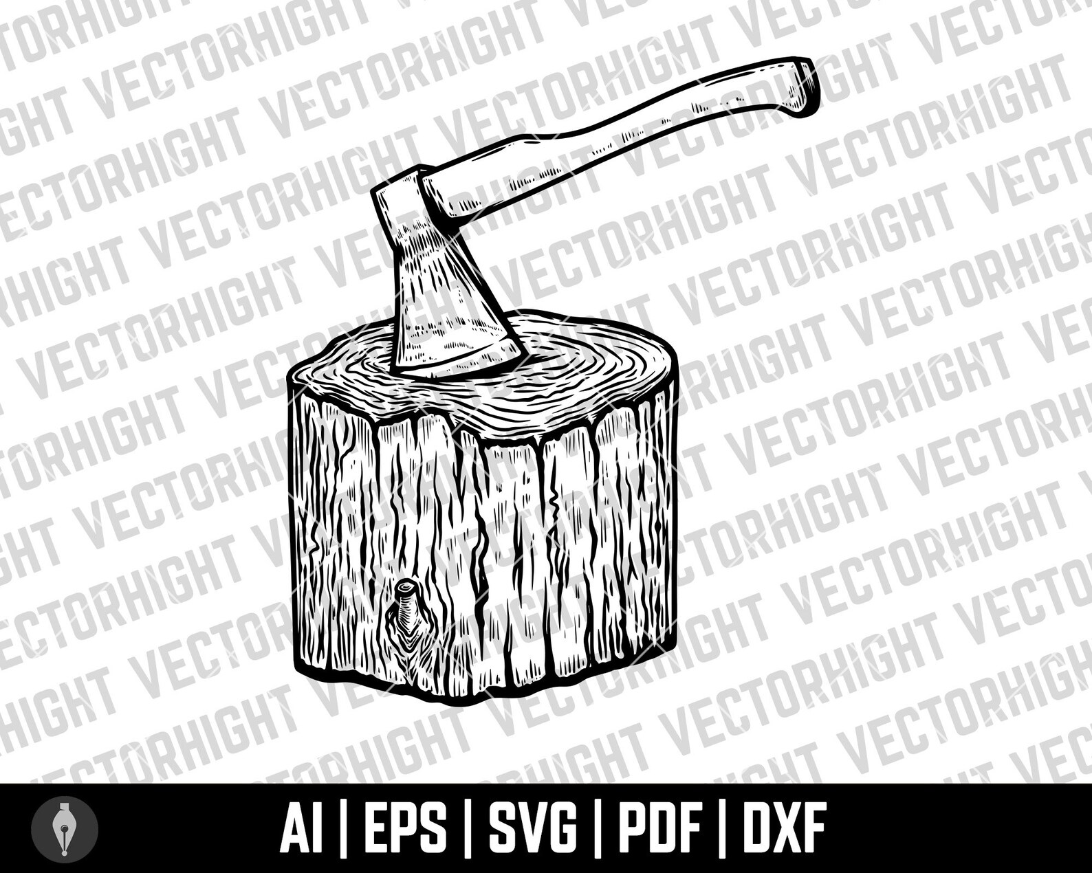 Tree Stump Clipart SVG Stump with Axe Symbols Shape Ai Eps | Etsy