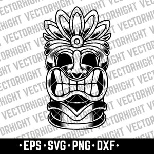 Tiki Idol, Tiki Wooden Statue Svg, Eps, Png, DXF, Hawaiian Tiki Digital ...