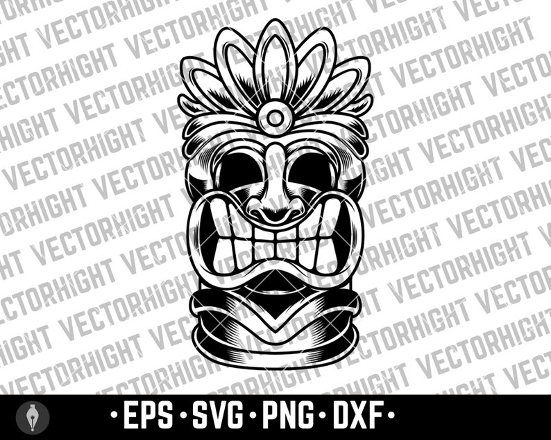 Tiki Idol, Tiki Wooden Statue Svg, Eps, Png, DXF, Hawaiian Tiki Digital ...
