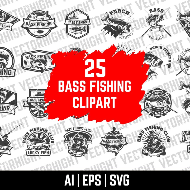 Bass Fishing Svg - Etsy