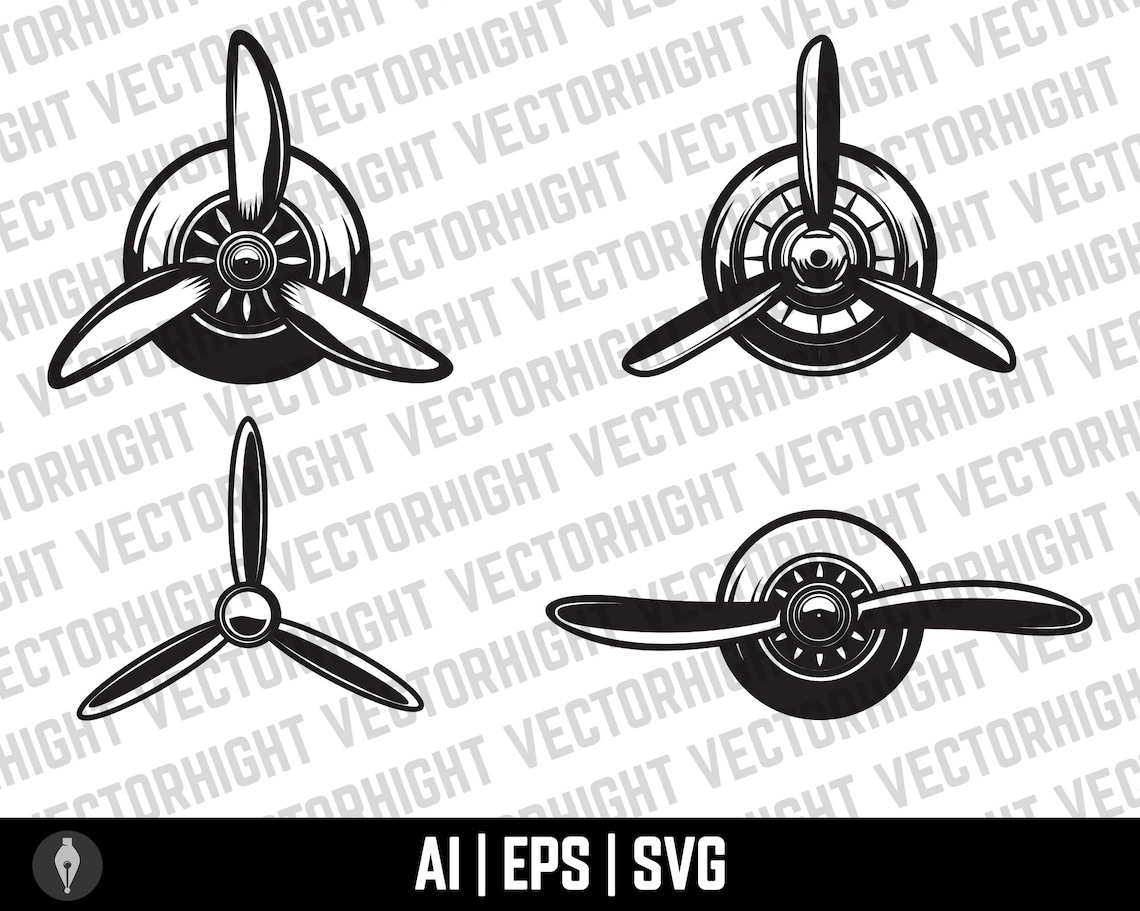 Airplane Propellers Vector Airplane Propeller Svg Aviation | Etsy