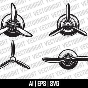 Airplane Propellers Vector, Airplane Propeller Svg, Aviation Propeller ...