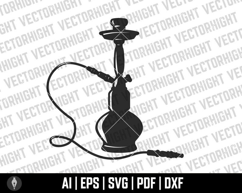 Hookah SVG, Hookah Shape Ai, Eps, Pdf, Dxf. Hookah Cricut Files Digital ...