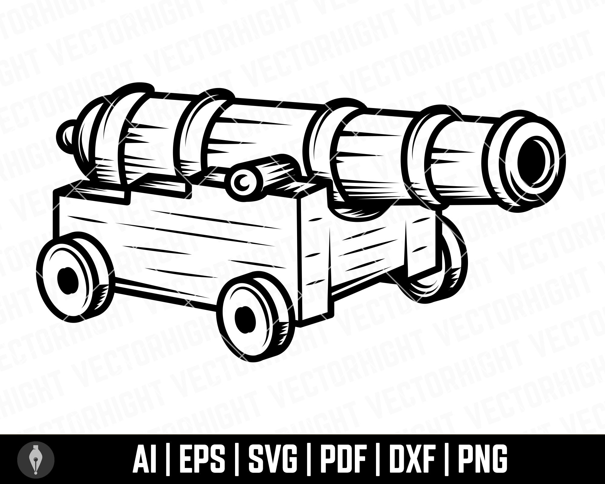 Ancient Cannon Svg Retro Gun Shape Svg. Pirate Cannon Cricut - Etsy