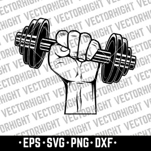 Fitness Dumbbell Weight SVG, Barbell Shape Ai, Eps, Pdf, Dxf. Weight ...