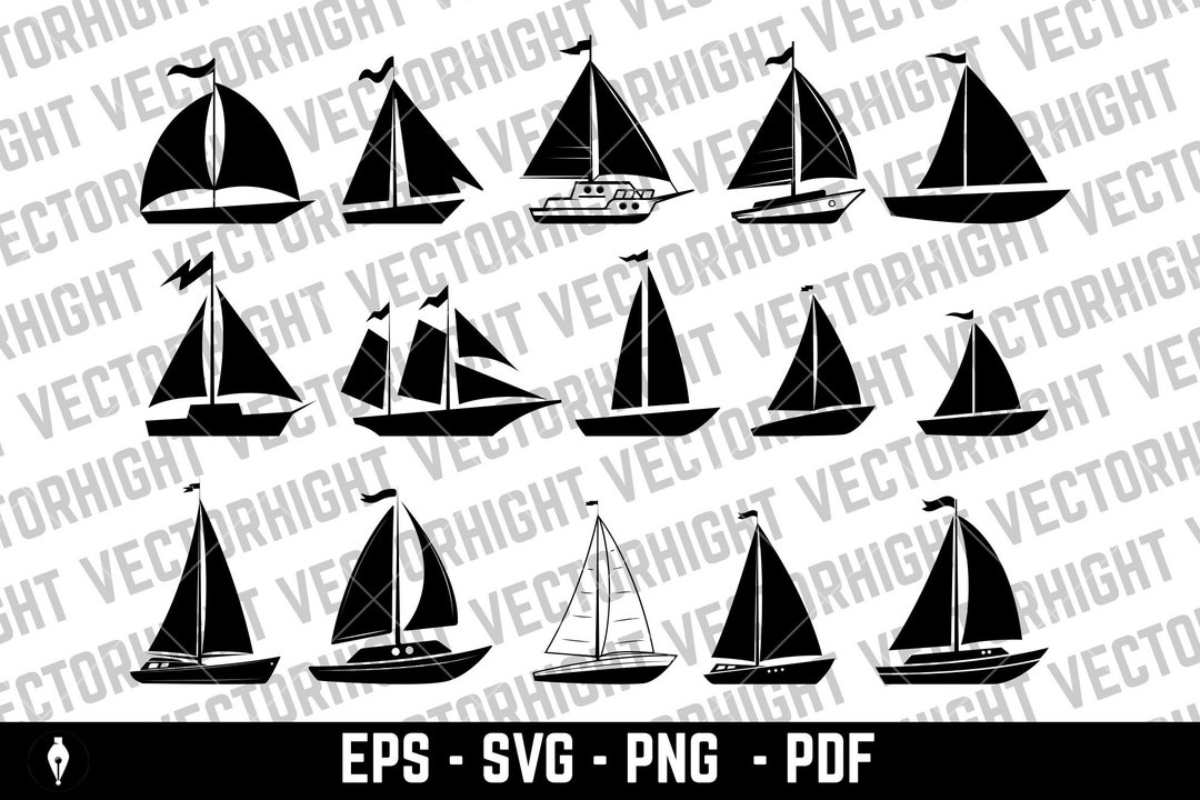 Segelboot Bundle SVG, Schiff SVG, Altes Schiff SVG, Vektor Clipart ...