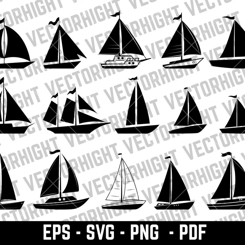 Sailboat Vector - Etsy