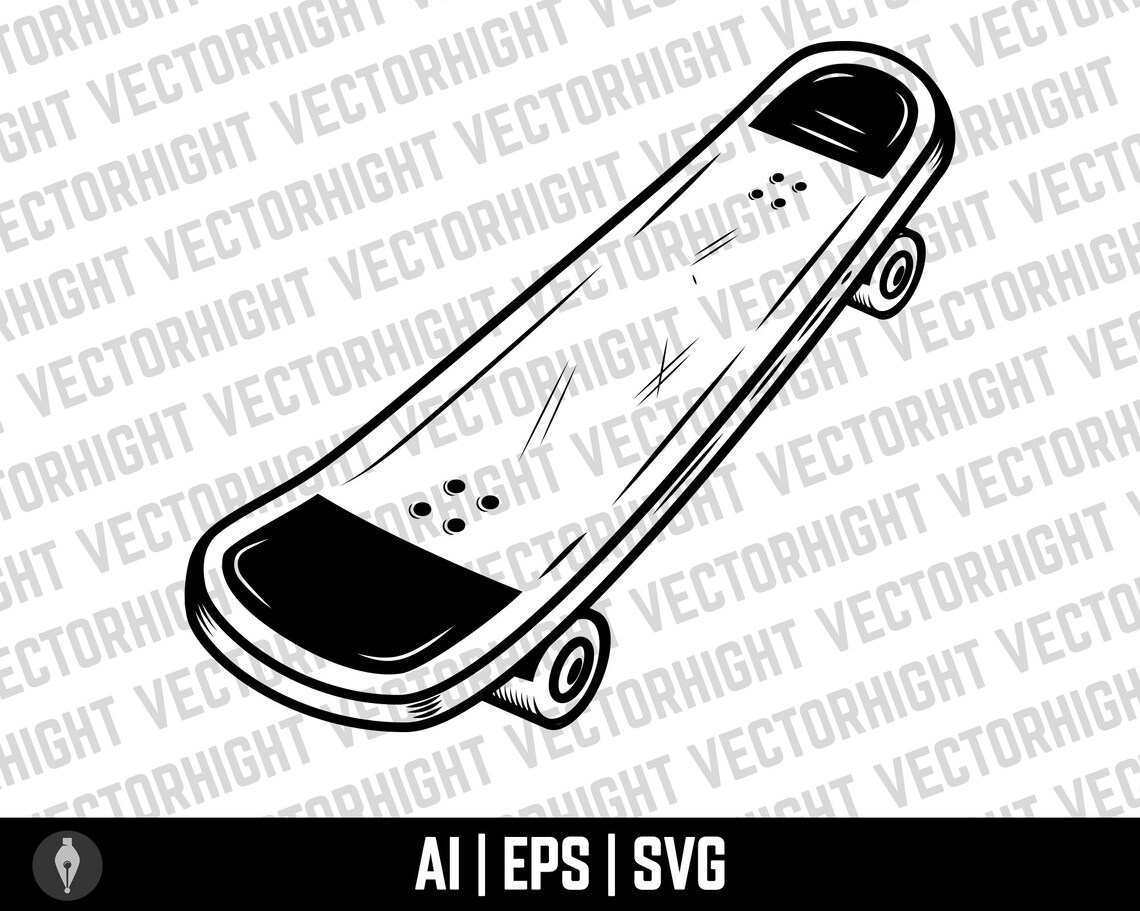 Skateboard Vector Skateboard SVG Skateboard Clipart Skate - Etsy