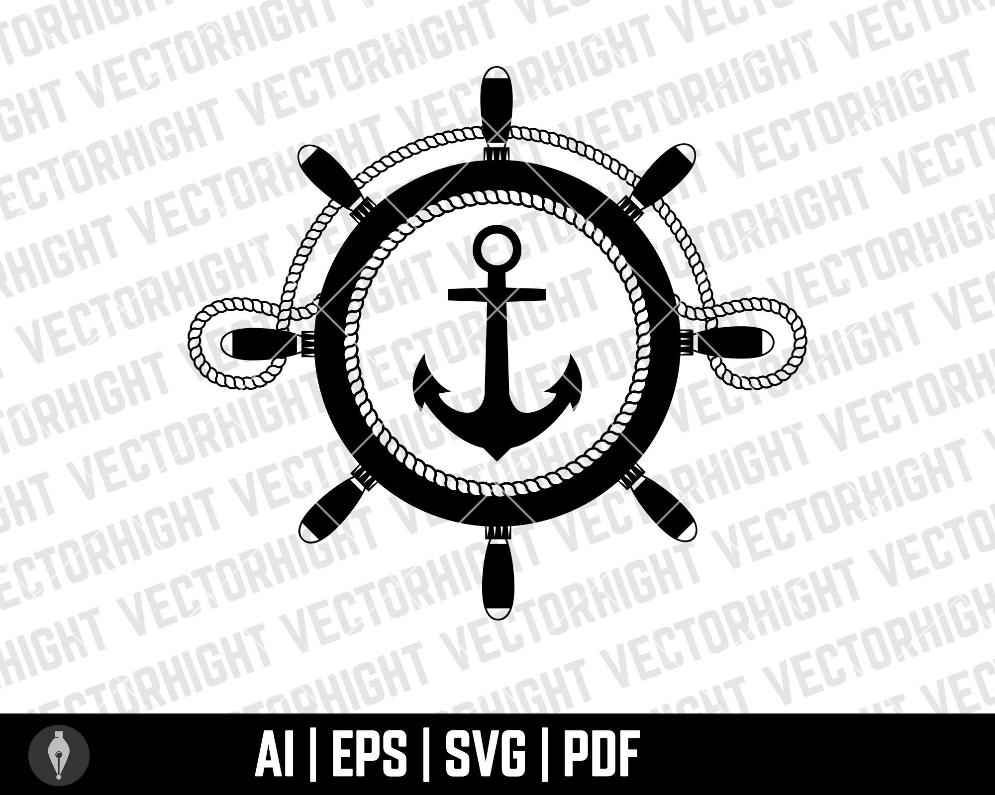 Ships Wheel SVG, Sea Captain Ship Wheel Shape Ai, Eps, Pdf. Ships Wheel ...