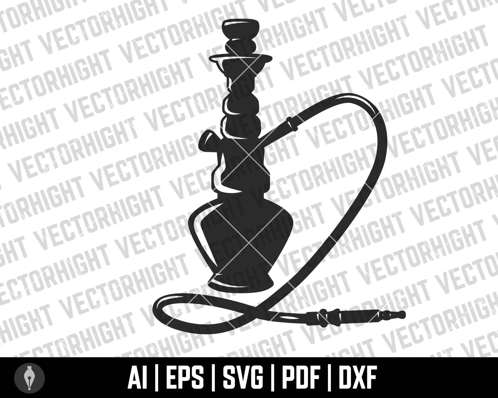 Shisha SVG, Hookah Shape Ai, Eps, Pdf, Dxf. Shisha Cricut-Dateien ...