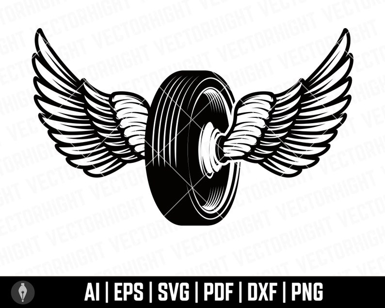 Winged Wheel Bundle Svg Winged Wheels Shape Svg. Winged Wheel | Etsy