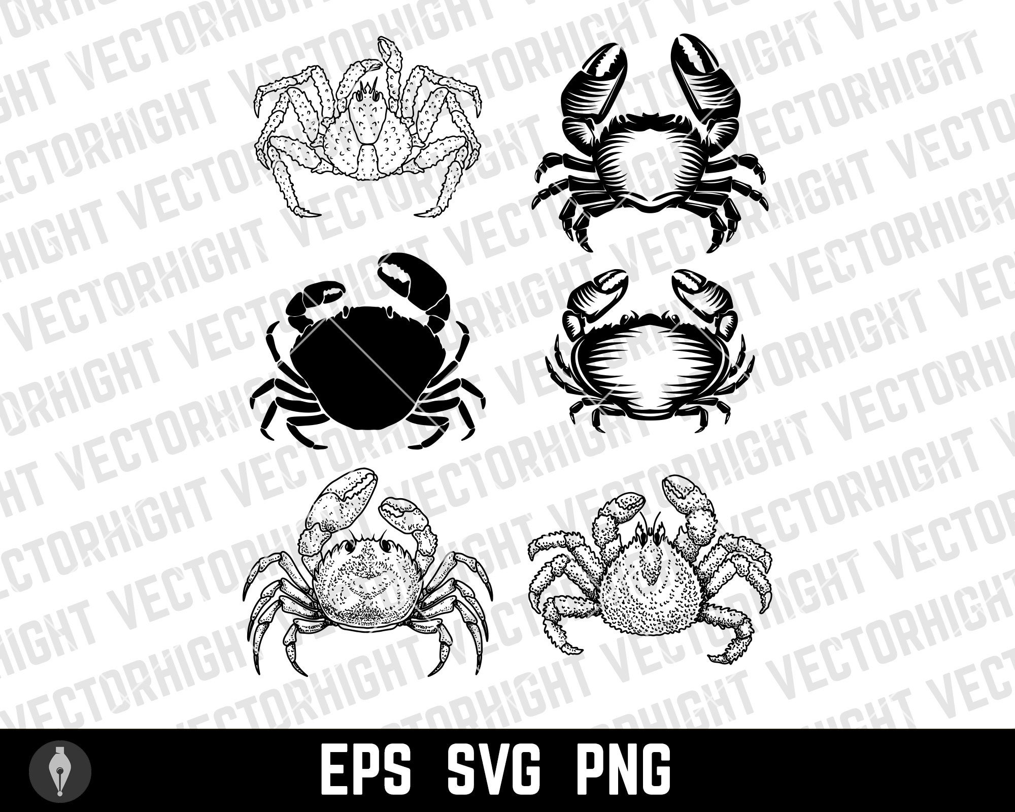 Crab Bundle Svg, Sea Crab Silhouette Png, Crab Clipart, Crab Cricut Cut ...