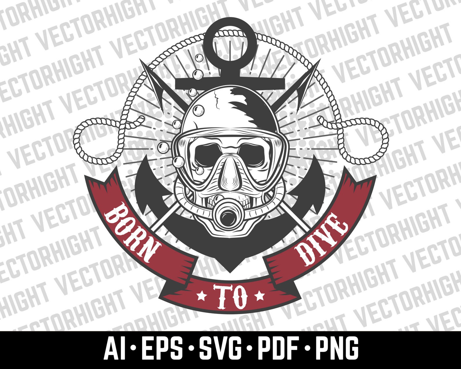 Diver Emblems Set Vector Illustration. Diving Helmet SVG, AI, EPS, Png ...