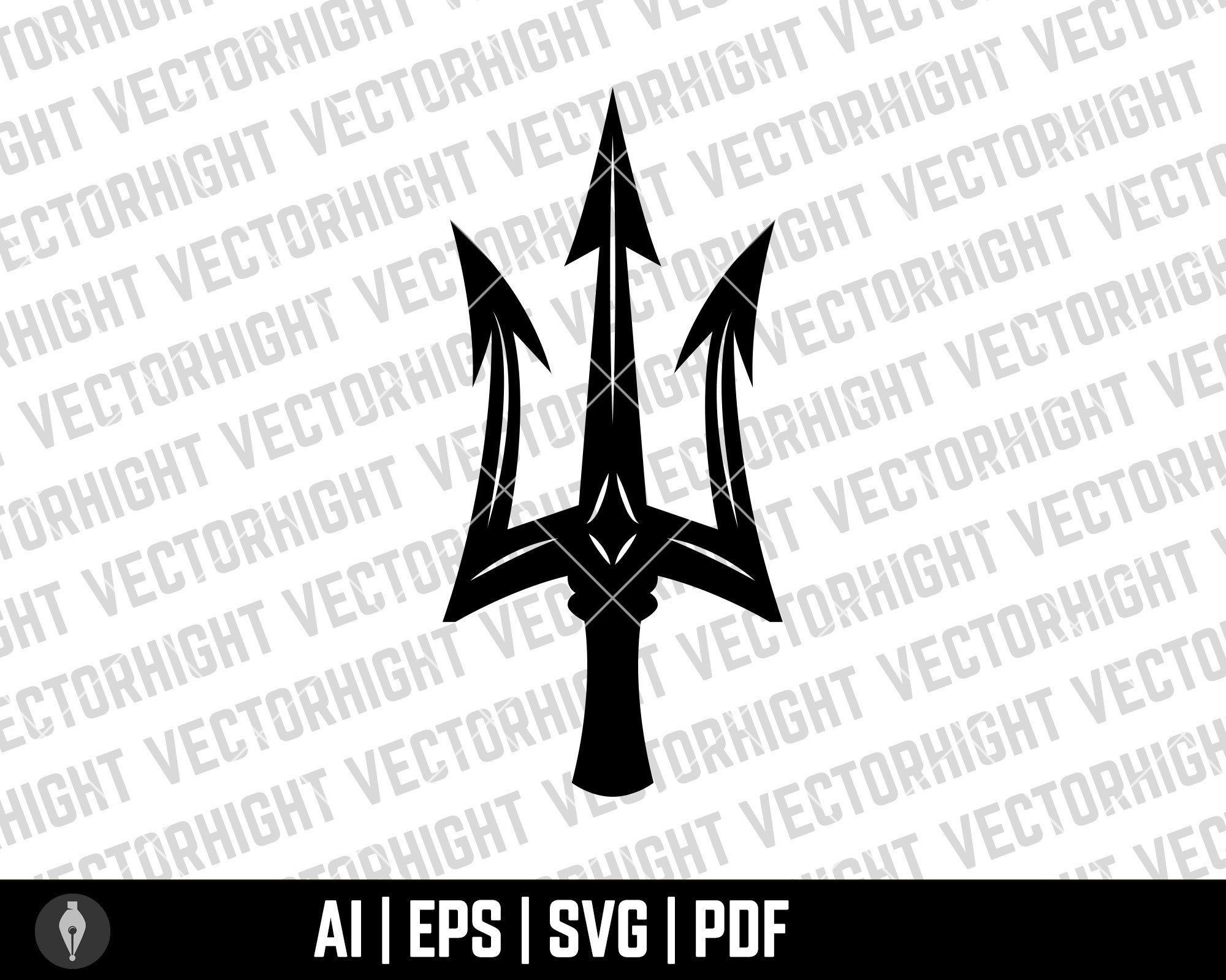 Trident Clipart SVG, Neptune Trident Shape Ai, Eps, Pdf. Trident Bundle ...