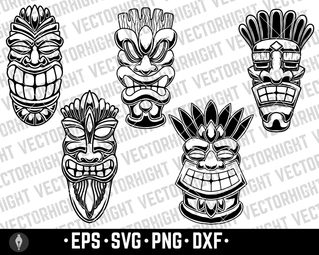 Tiki Idol, Tiki Wooden Statue Svg, Eps, Png, DXF, Hawaiian Tiki Digital ...
