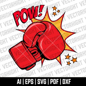 Boxing Gloves Cartoon Boxing Glove Ai Eps Pdf dxf. Pow | Etsy