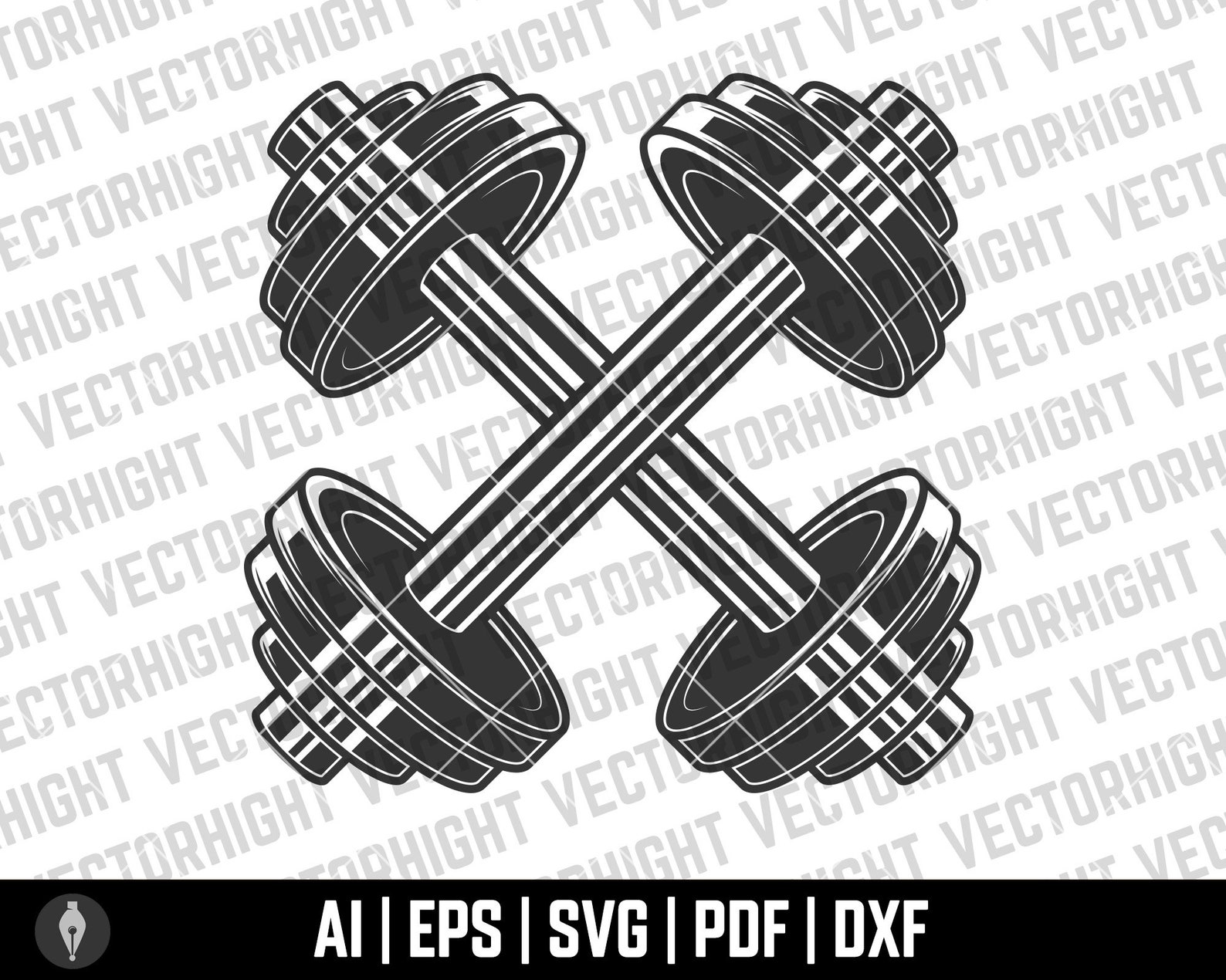 Dumbbells Clipart Dumbbells Vector Dumbbells Ai Svg Eps | Etsy