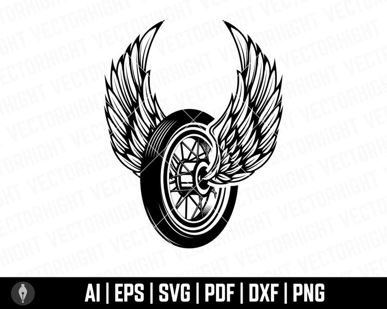 Winged Wheel Bundle Svg Winged Wheels Shape Svg. Winged Wheel | Etsy