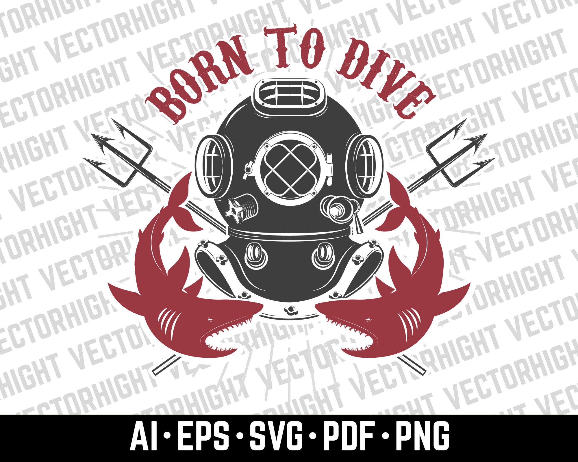 Diver Emblems Set Vector Illustration. Diving Helmet SVG, AI, EPS, Png ...