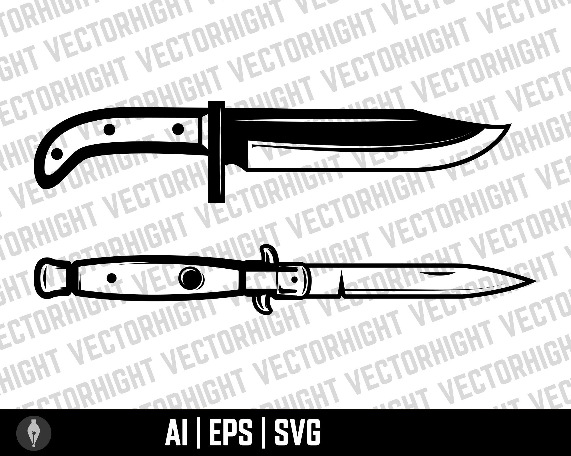 Knife Clipart, Knife Vector, Combat Knife Eps, Ai, Svg, Knife Bundle ...