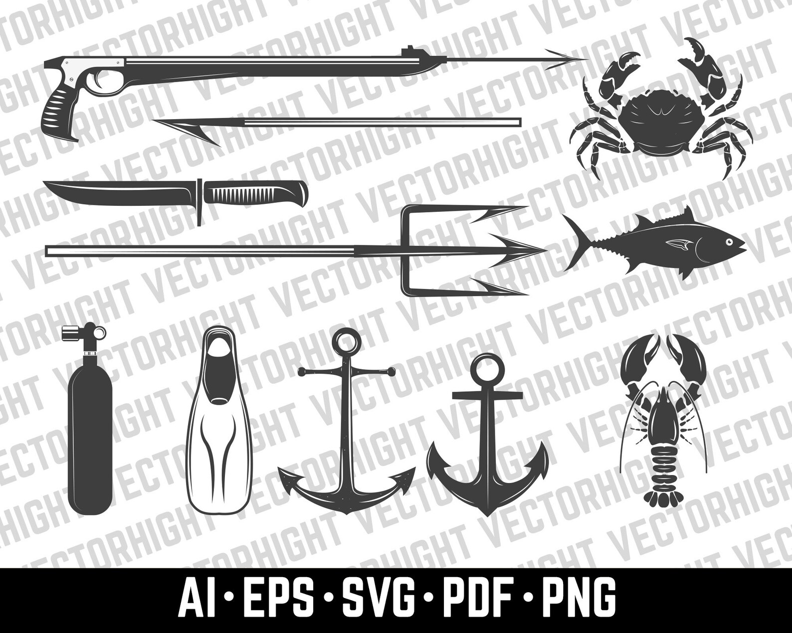Diver Emblems Set Vector Illustration. Diving Helmet SVG, AI, EPS, Png ...